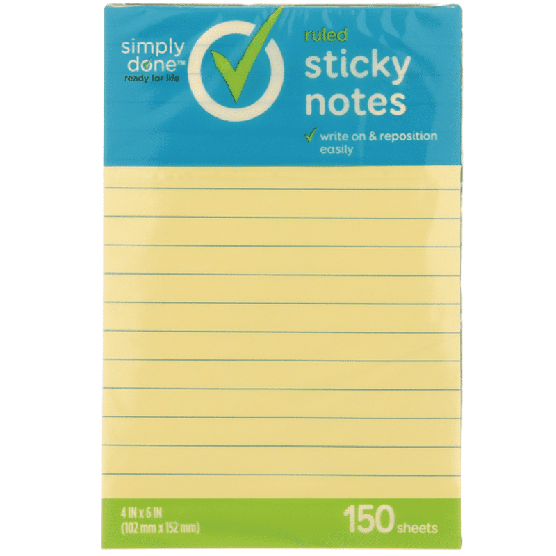 Simply Done Ruled Sticky Notes (n) - Instacart