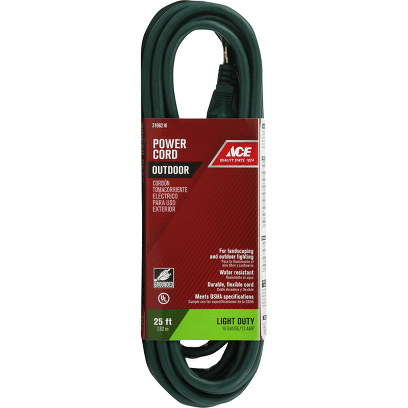 Ace Power Cord, Outdoor, 25 Feet (1 each) - Instacart