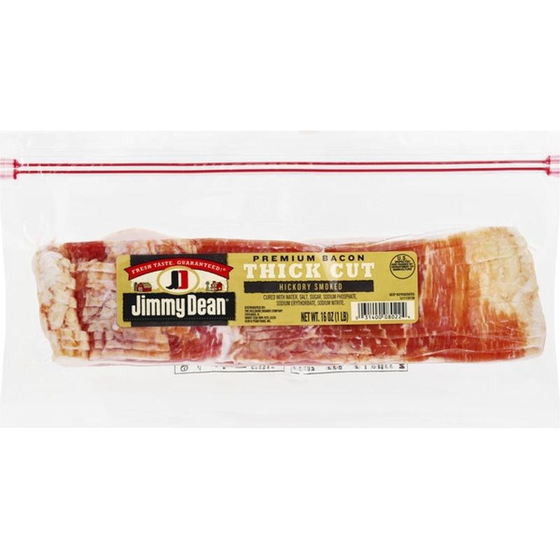 Jimmy Dean Bacon, Premium, Hickory Smoked, Thick Cut (16 oz) - Instacart