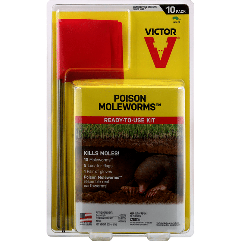 Victor Poison Moleworms Kit, Ready-To-Use, 10 Pack (2.29 oz) - Instacart