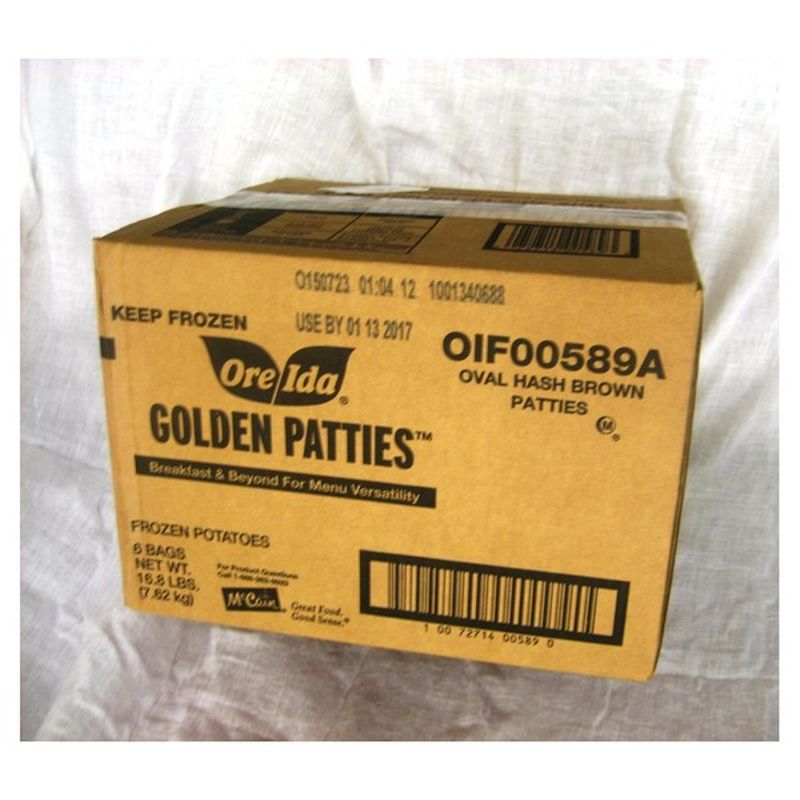 Ore Ida Golden Patties Oval Hash Brown Patties (16.8 lb) - Instacart