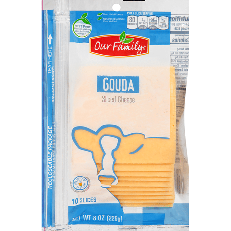 Our Family Sliced Cheese, Gouda (10 each) - Instacart