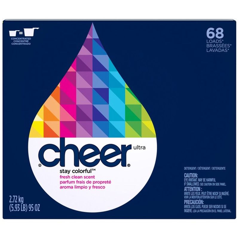 Cheer Fresh Clean Scent 68 Loads Powder Laundry Detergent (95 oz ...