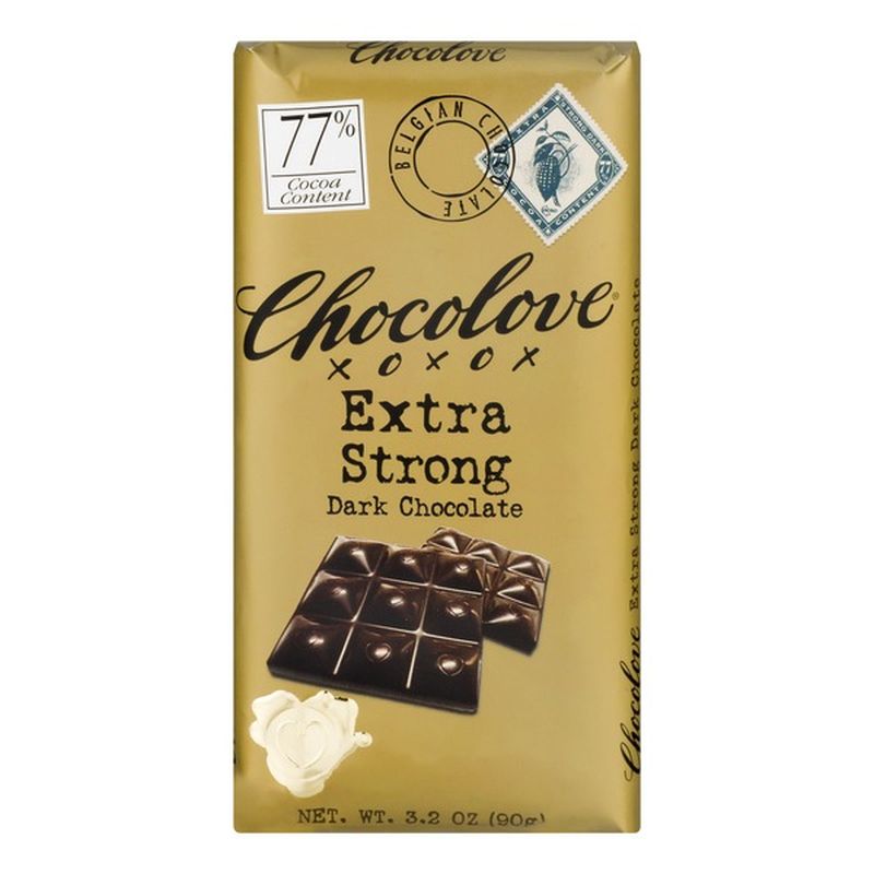 Chocolove Dark Chocolate, Extra Strong, 77% Cocoa (3.2 oz) - Instacart