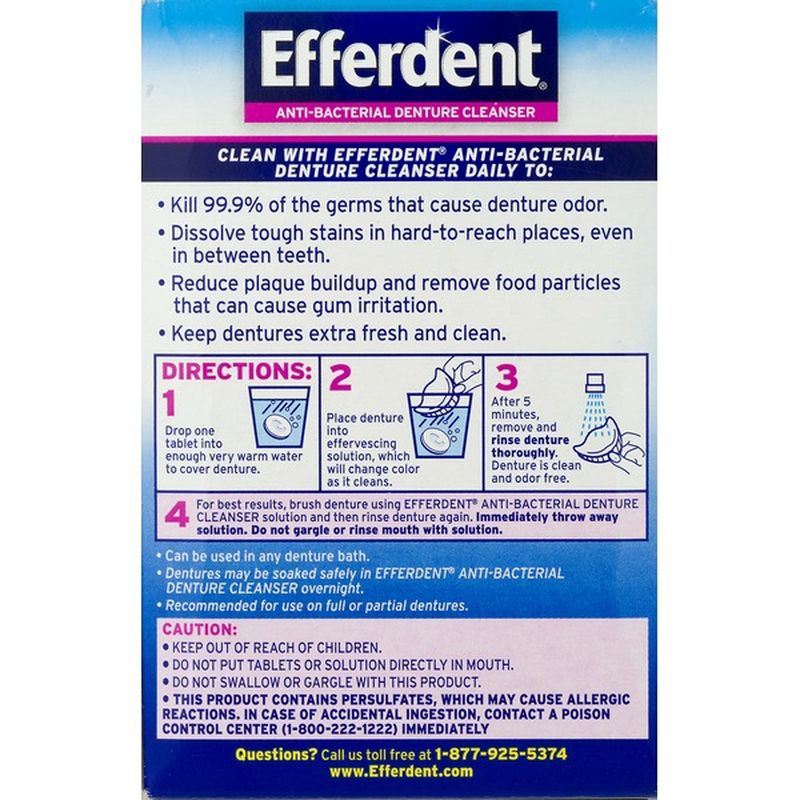 Efferdent Anti-Bacterial Denture Cleanser Complete Clean (126 ct) from ... Efferdent Anti-Bacterial Denture Cleanser Complete Clean (126 ct) from ...