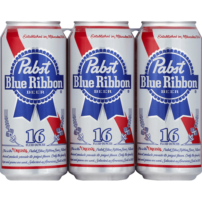 Pabst Blue Ribbon Blue Ribbon Beer, Cans (16 fl oz) - Instacart