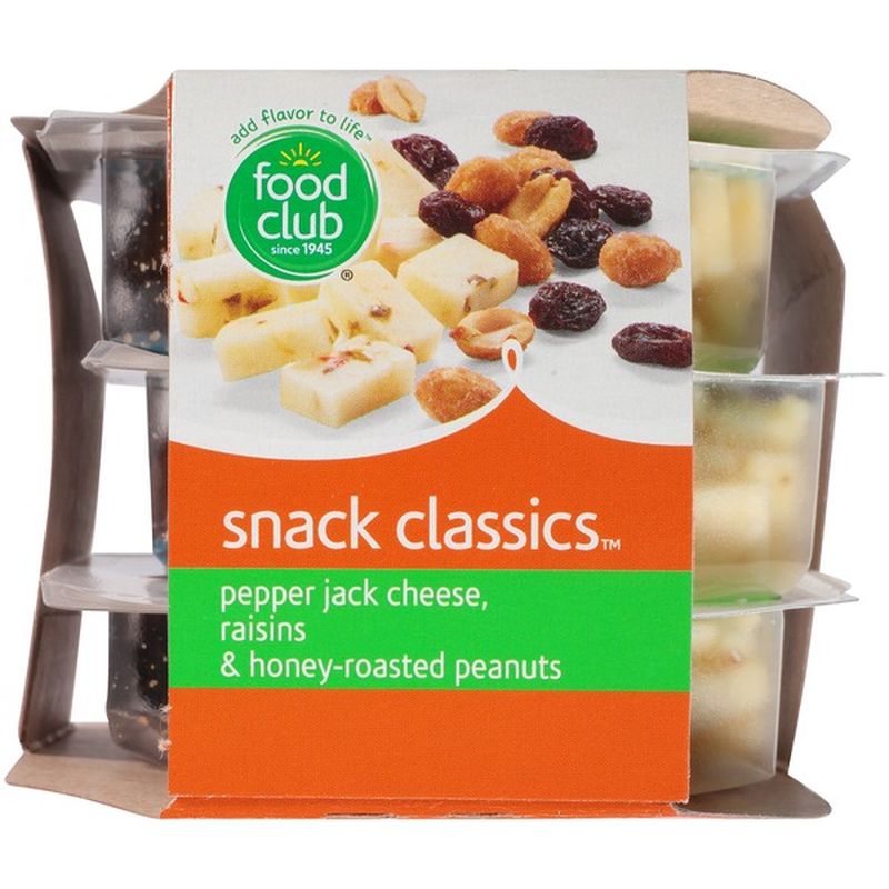 Food Club Snack Classics, Pepper Jack Cheese, Raisins & Honey Roasted ...