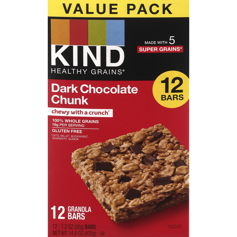 KIND Granola Bars, Dark Chocolate Chunk, Value Pack (12 each) - Instacart