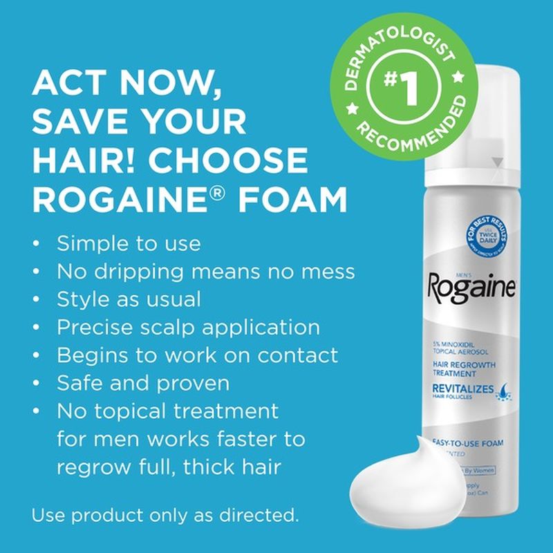 Rogaine Men's 5% Minoxidil Topical Foam (180 g) - Instacart
