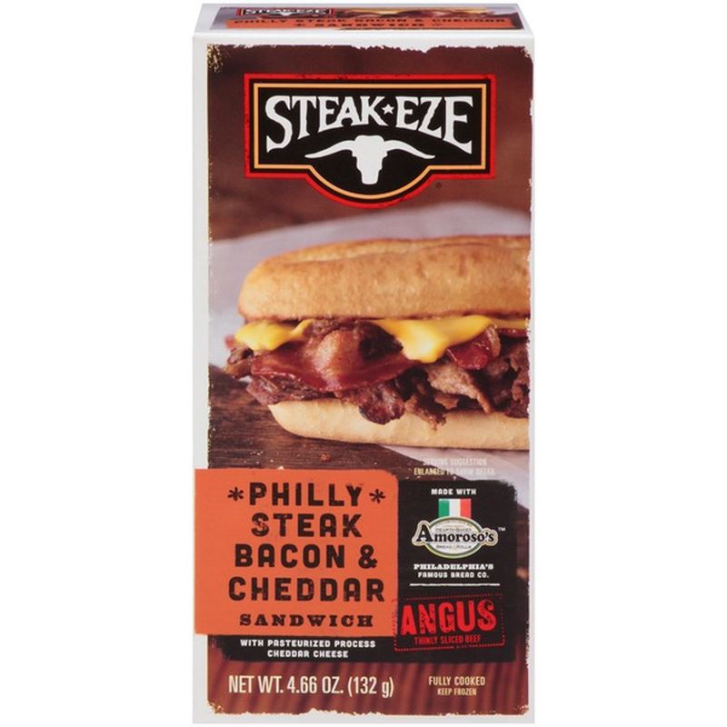 Steak Eze Philly Steak Bacon & Cheddar Sandwich (4.66 oz) - Instacart