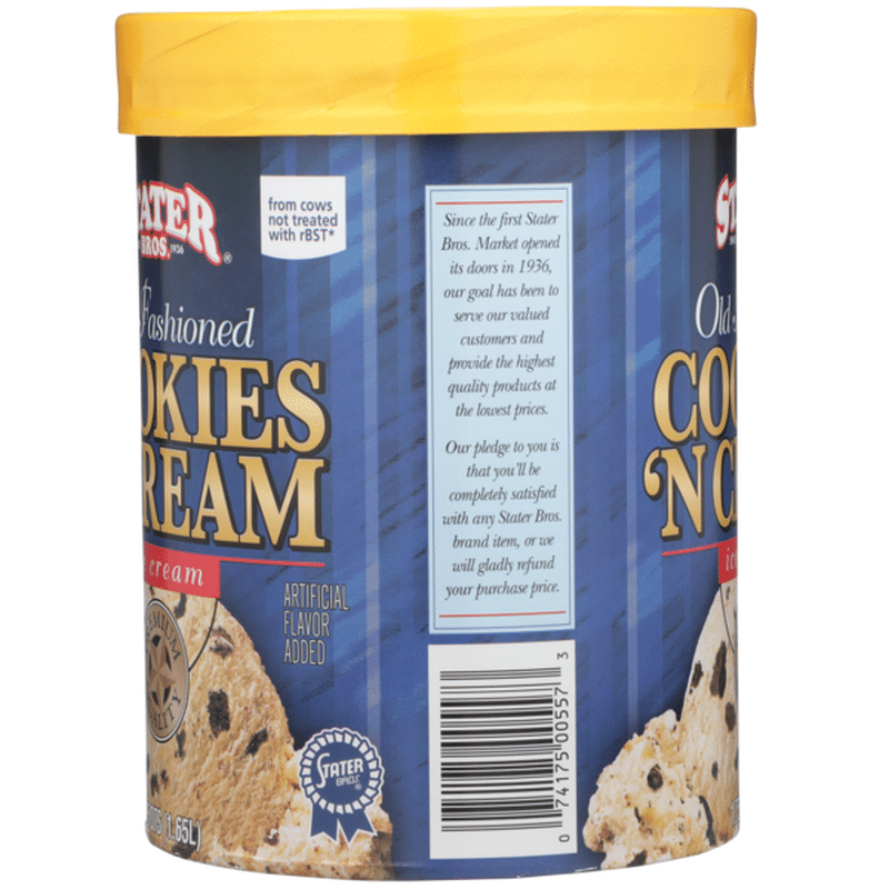Stater Bros Cookies 'N Cream Old Fashioned Ice Cream (1.75 qt) - Instacart