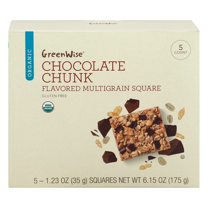 GreenWise Multigrain Square, Organic, Chocolate Chunk Flavored (5 each ...