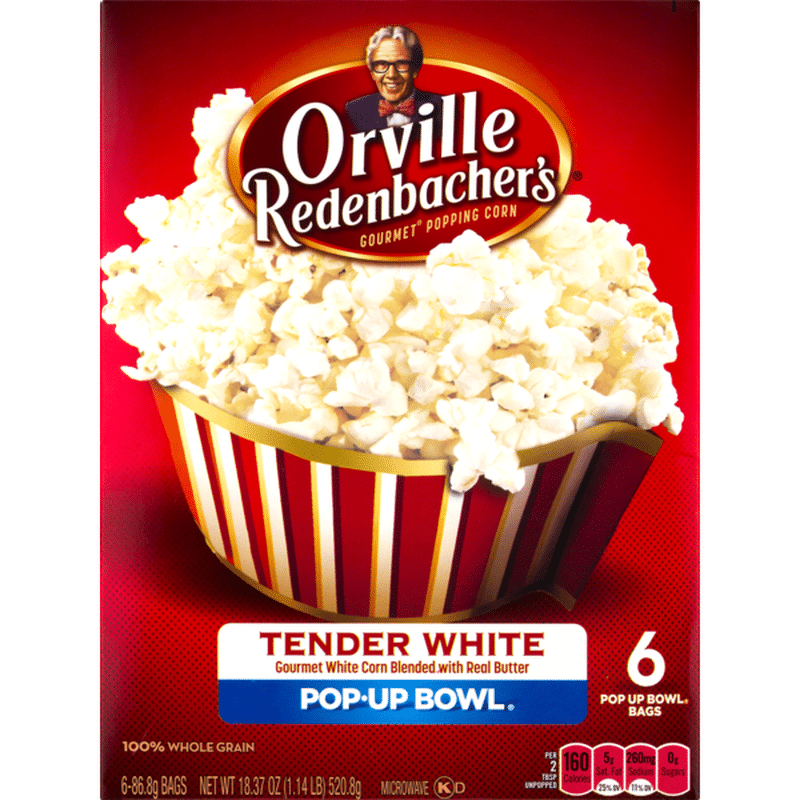 Orville Redenbacher's Popping Corn, Gourmet, Tender White (6 ct ...