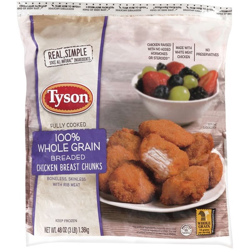Tyson Naturals® 100% Whole Grain Breaded Chicken Breast Chunks, 48 oz ...