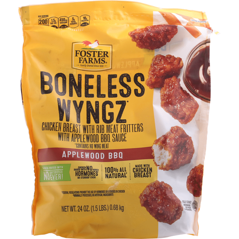 Foster Farms Boneless Wyngz, Applewood BBQ (24 oz) - Instacart