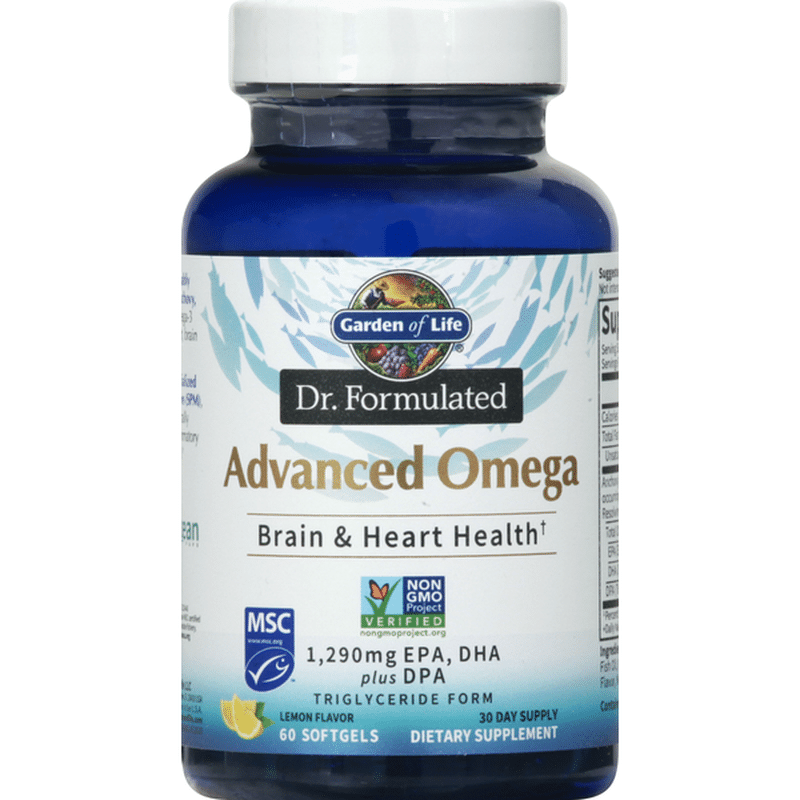 Garden of Life Advanced Omega, Softgels, Lemon Flavor (60 each) - Instacart