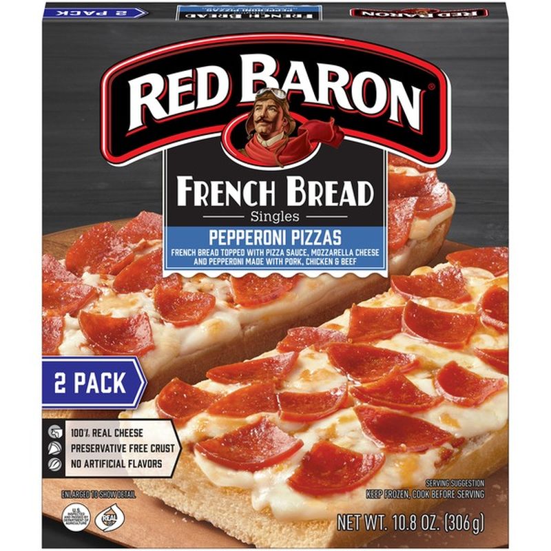 Red Baron French Bread Singles Pepperoni Pizzas (10.8 oz) - Instacart