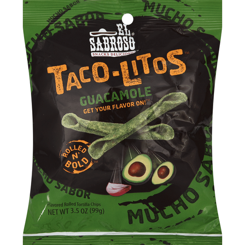 El Sabroso Tortilla Chips, Flavored Rolled, Guacamole (3.5 fl oz ...