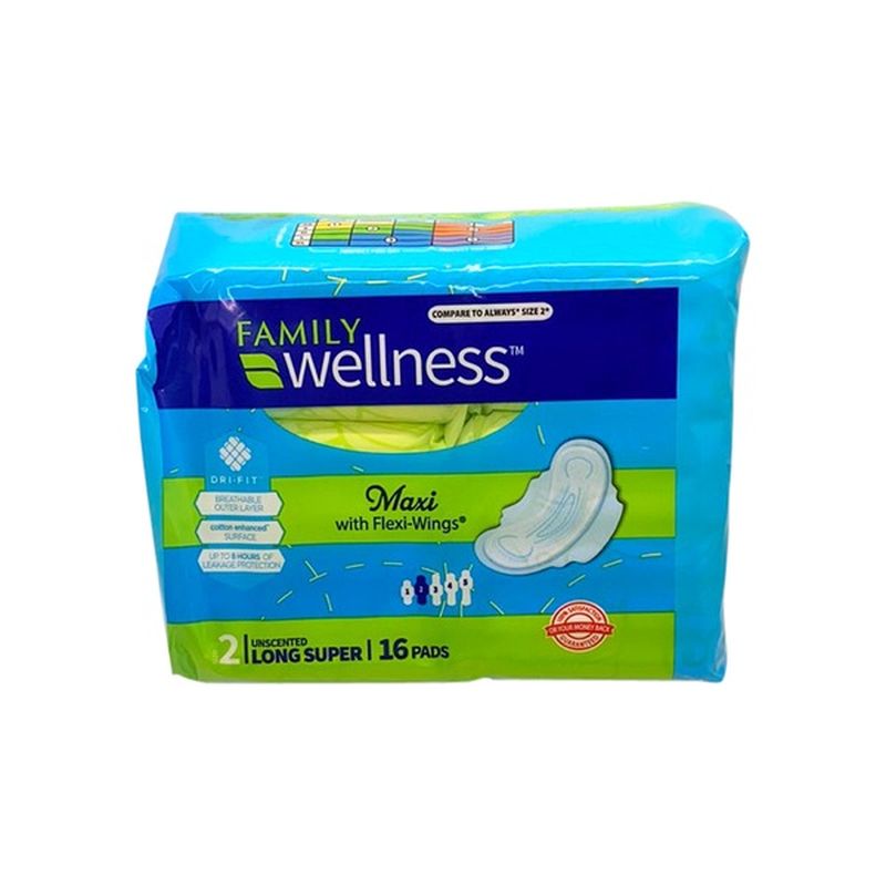 Family Wellness Long Super Maxi Pads With Flexi-Wings (16 ct) - Instacart