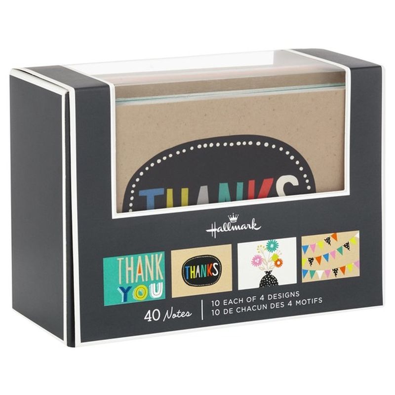 Hallmark Thank You Notes (Four Designs, 40 Cards and Envelopes) No. 68 ...