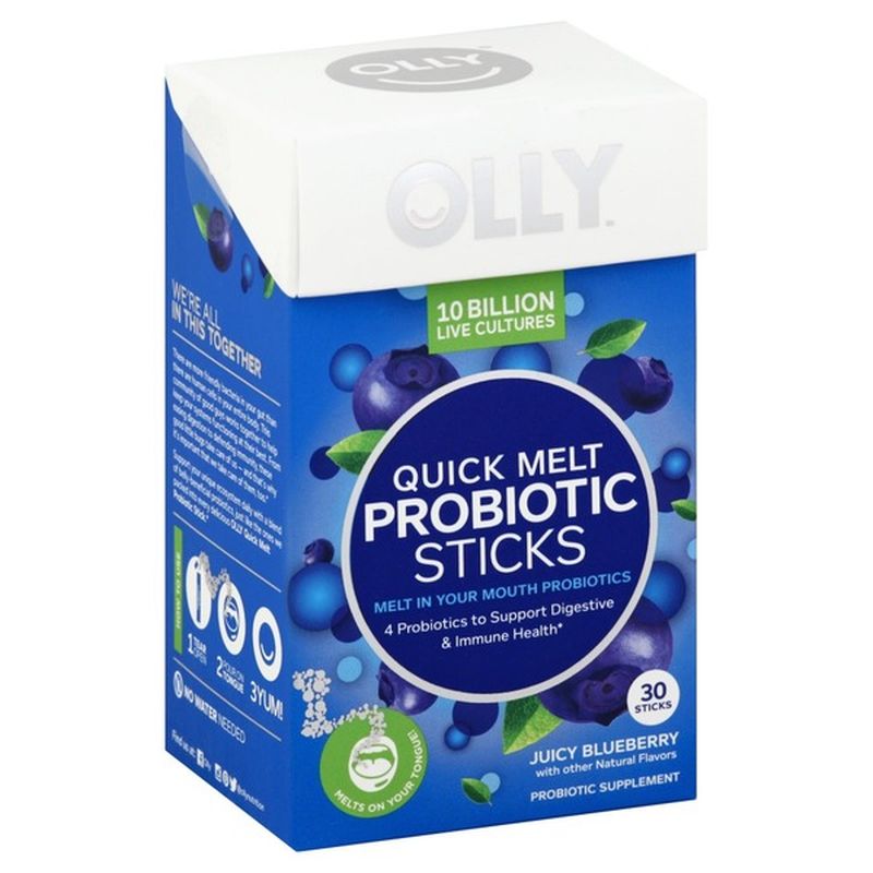 Olly Probiotic Sticks, Quick Melt, Juicy Blueberry (30 each) - Instacart