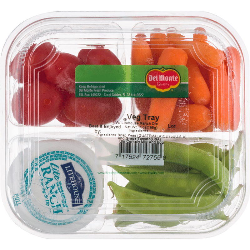 Del Monte Veg Tray, with Litehouse Ranch Dip (7 oz) - Instacart