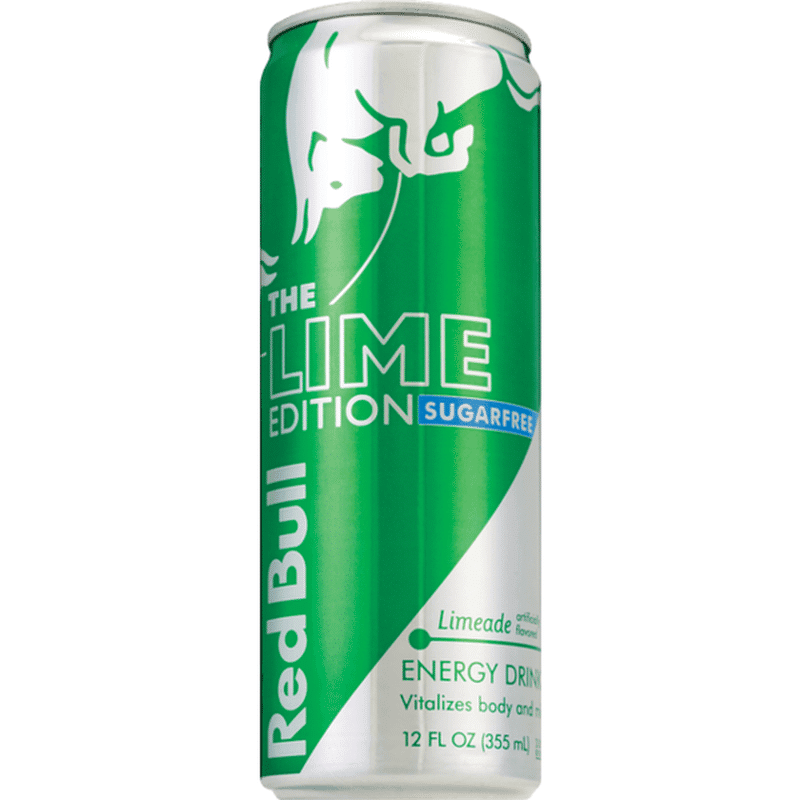 Red Bull Energy Drink, Sugarfree, The Lime Edition, Limeade (12 oz ...