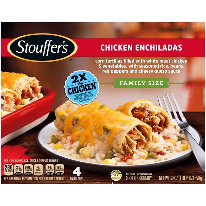 Stouffer's Family Size Chicken Enchiladas Frozen Meal (30 oz) - Instacart