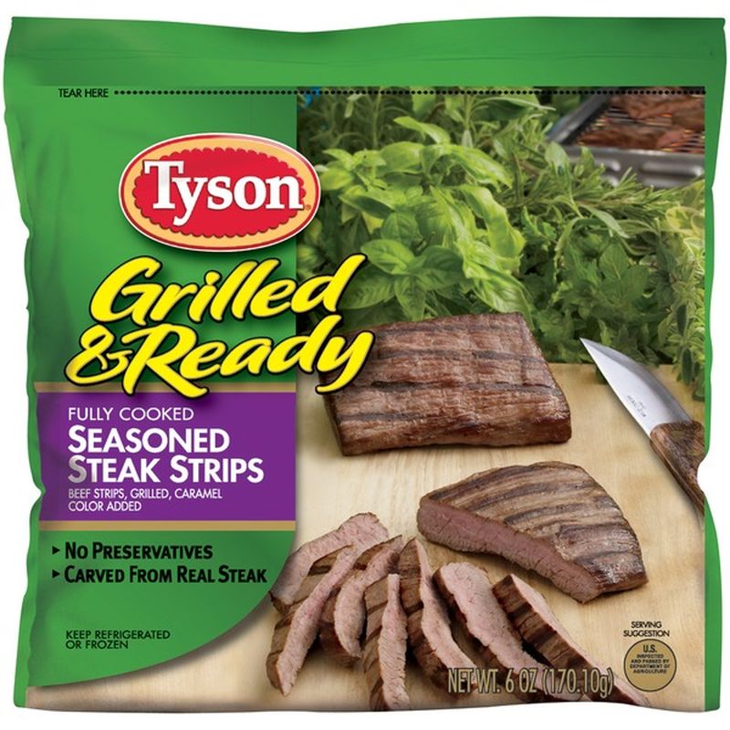 Tyson Refrigerated Grilled And Ready Grilled & Ready Seasoned Steak ...