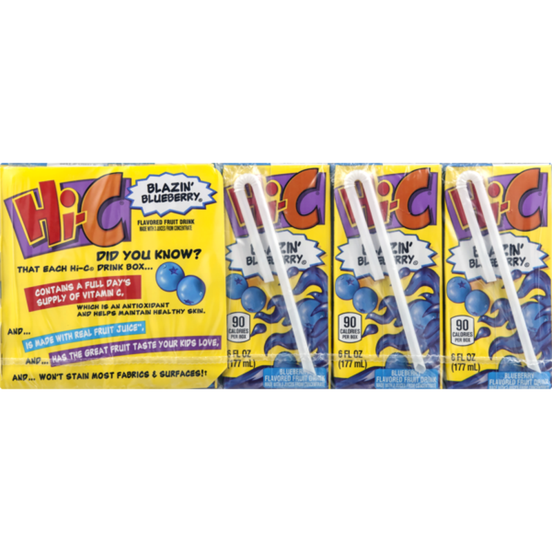 Hi-C Flavored Fruit Drink Blazin' Blueberry Boxes (6 fl oz) - Instacart