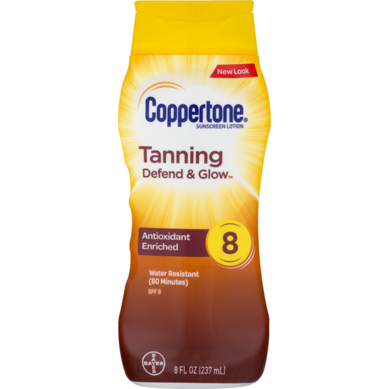 Coppertone Tanning Defend & Glow SPF 8 Antioxidant Enriched (8 fl oz ...