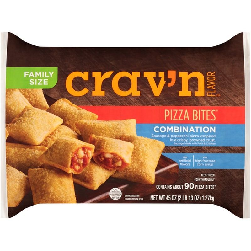 Crav'n Flavor Pizza Bites, Combination, Family Size (45 oz) - Instacart
