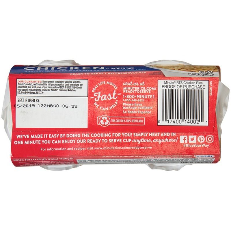 Minute Rice Chicken Flavored Rice (8.8 oz) - Instacart