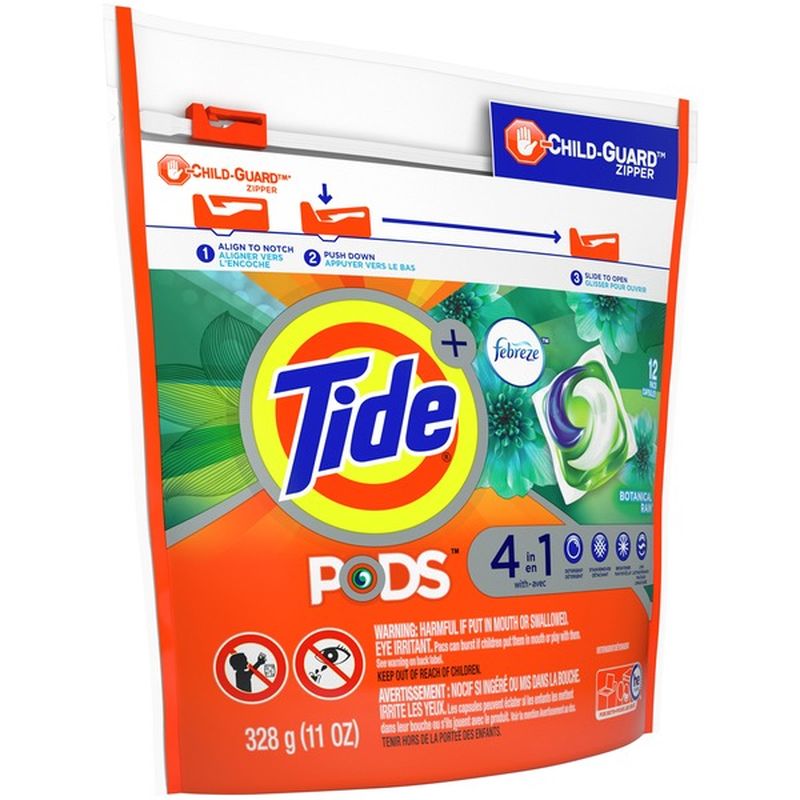 Tide Pods With Febreze, Liquid Laundry Detergent Pacs, Botanical Rain ...