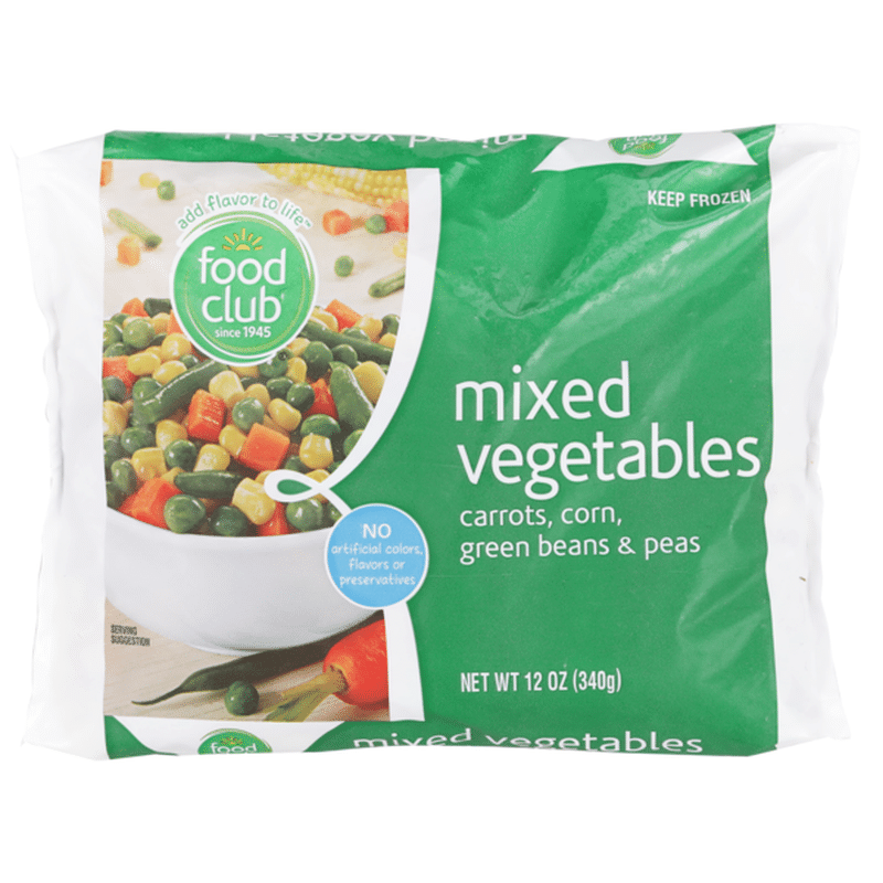 Food Club Mixed Vegetables, Carrots, Corn, Green Beans & Peas (12 oz ...