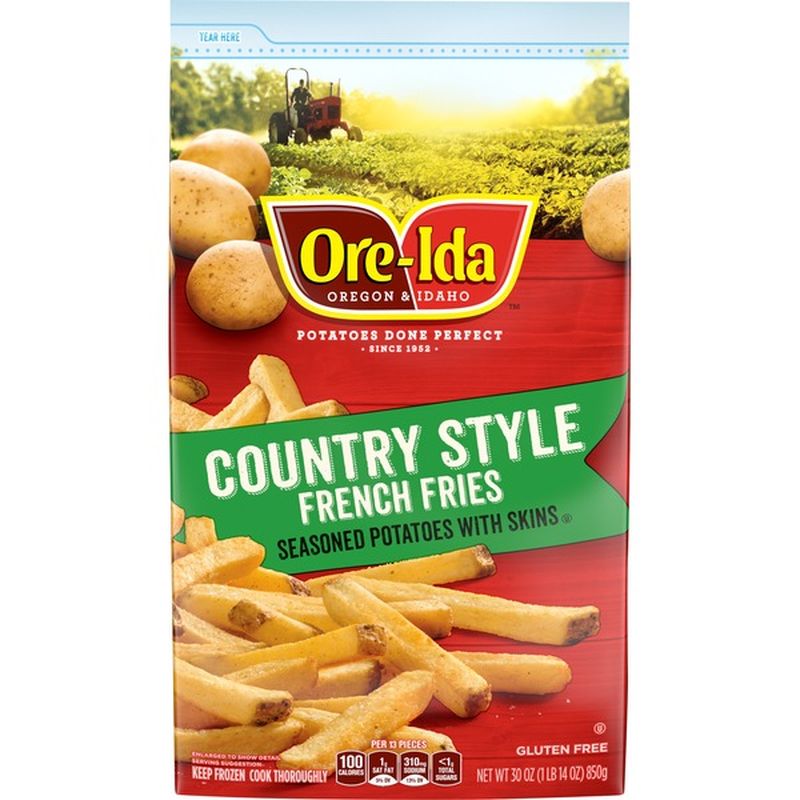 Ore-Ida Country Style French Fries Seasoned Frozen Potatoes with Skins ...