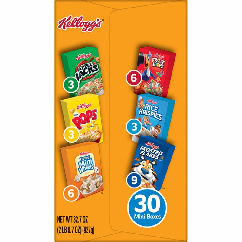 Kellogg's Assortment Pack Breakfast Cereal, Single Serve Cereal To Go ...