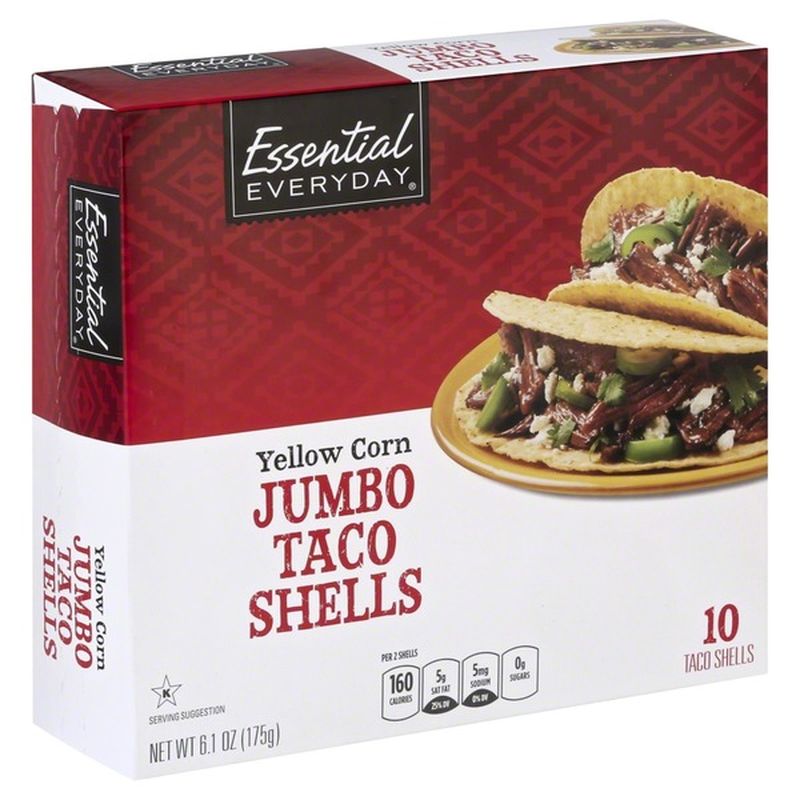 Essential Everyday Taco Shells, Jumbo, Yellow Corn (10 each) - Instacart