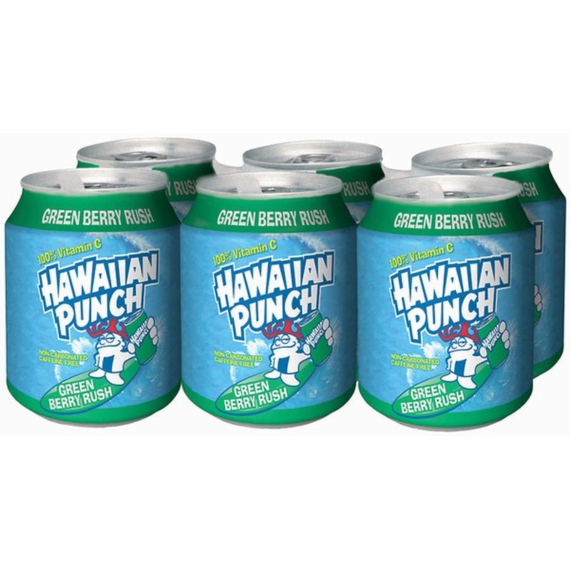 Hawaiian Punch Green Berry Rush 8 Oz Fruit Punch (6 ct) - Instacart