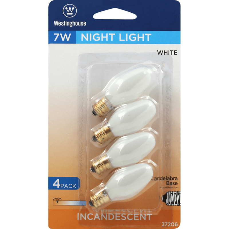 Westinghouse Light Bulbs, Incandescent, Night Light, White, 7 Watts, 4 ...