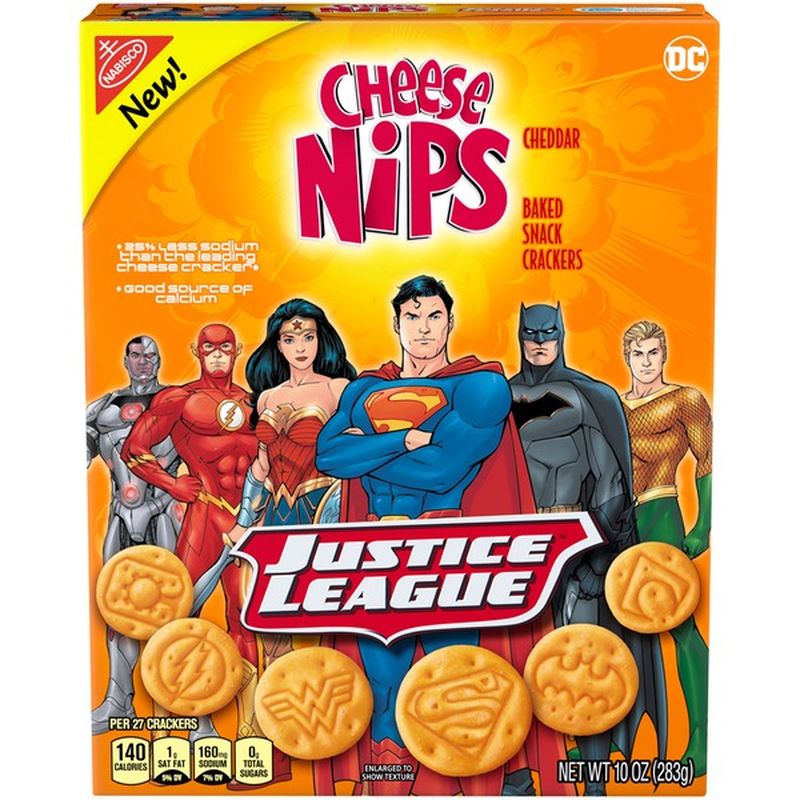 Cheese Nips Cheese Nips Justice League Cheddar Baked Snack Crackers (10 ...