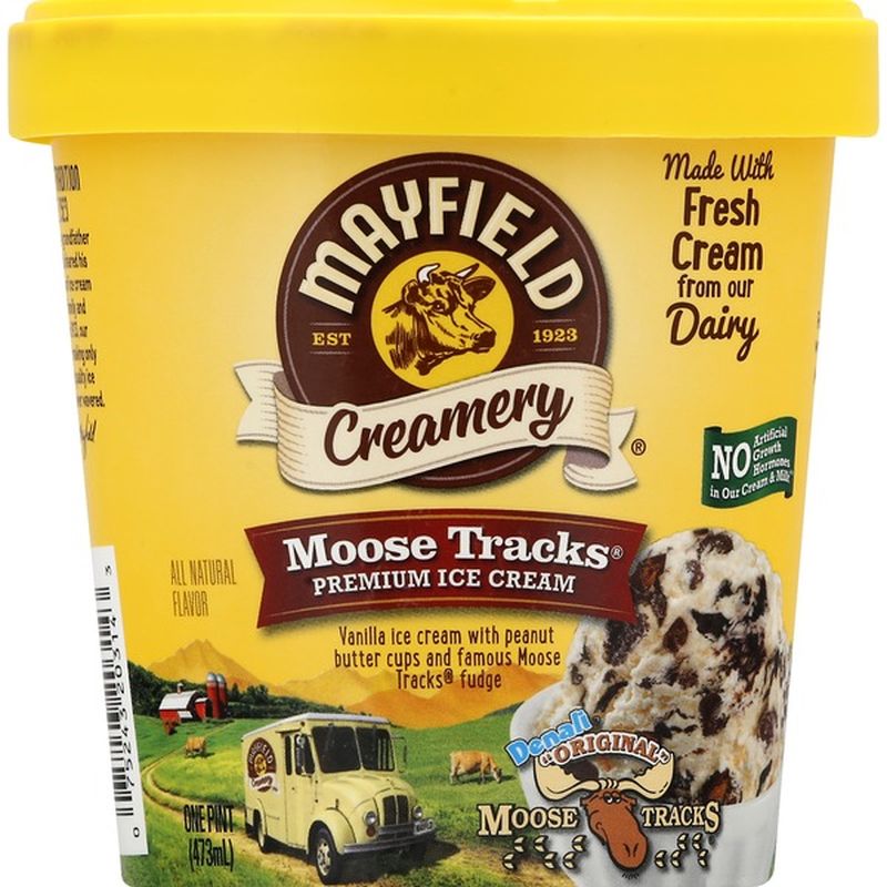 Mayfield Creamery Ice Cream Premium Moose Tracks 1 Pt Instacart