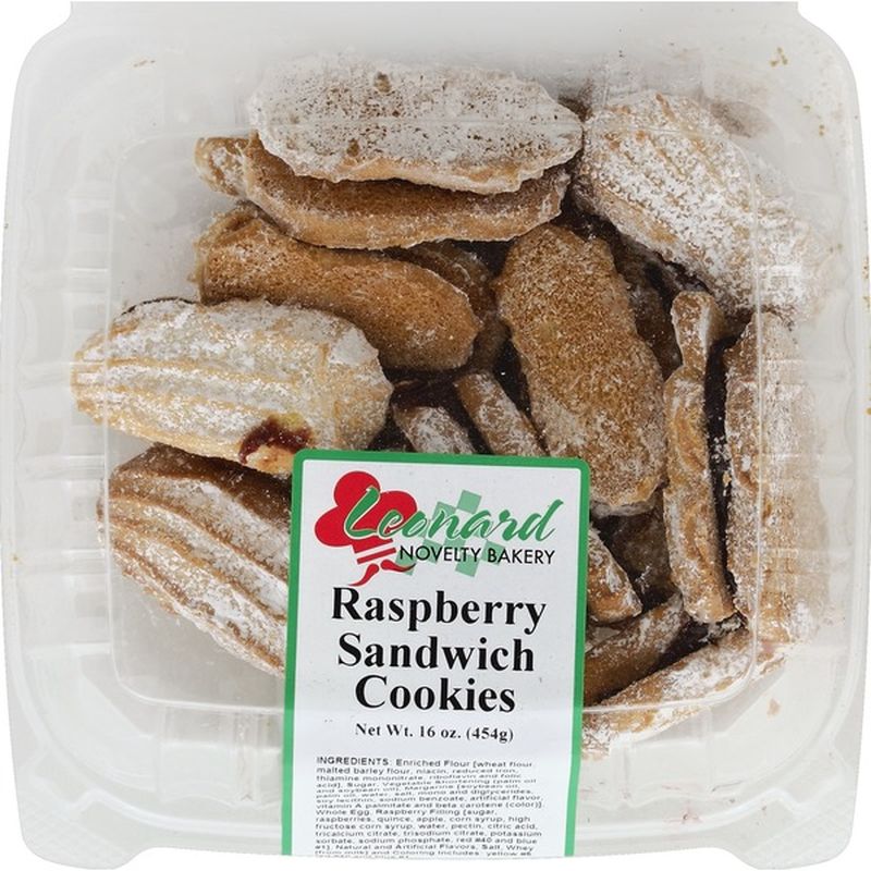 Leonard Novelty Bakery Cookies, Sandwich, Raspberry (16 oz) - Instacart