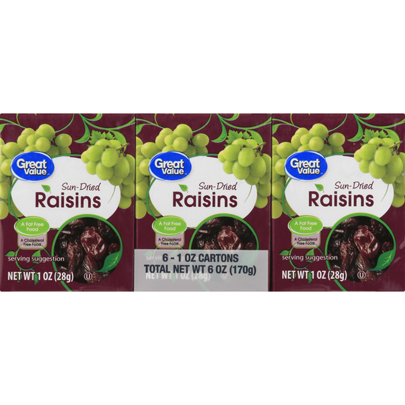 Great Value Raisins, Sun-Dried (1 oz) - Instacart