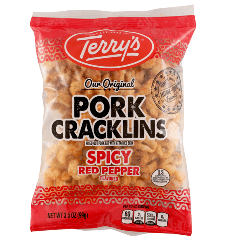 Terry's Spicy Red Pepper Flavored Fried Pork Cracklins (3.5 oz) - Instacart