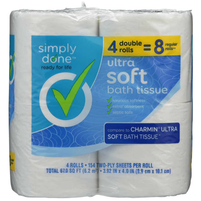 Simply Done Ultra Soft Bath Tissue Double Rolls (4 ct) - Instacart