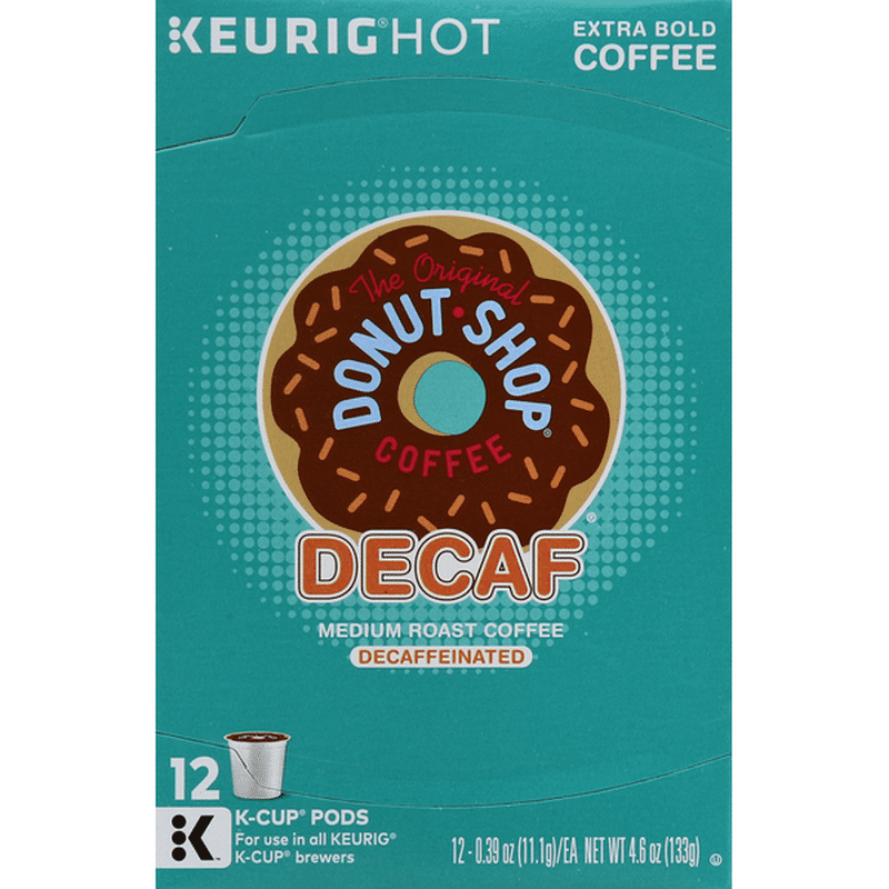 Donut Shop Coffee Decaf Medium Roast, Extra Bold K-Cups Coffee (12 ct ...