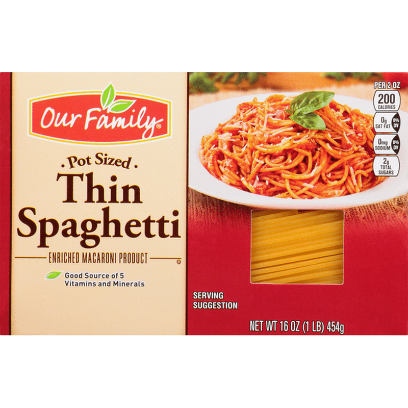 Our Family Spaghetti, Thin, Pot Sized (16 oz) - Instacart