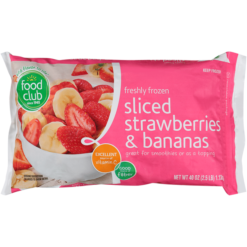 Food Club Freshly Frozen Sliced Strawberries & Bananas (40 oz) - Instacart