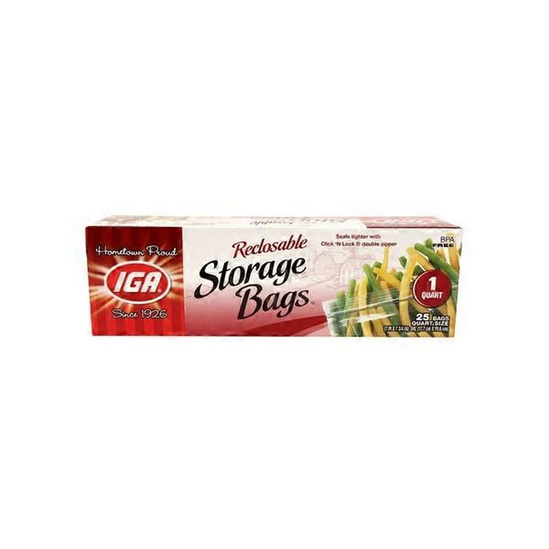 IGA Reclosable Storage Bags (25 ct) - Instacart
